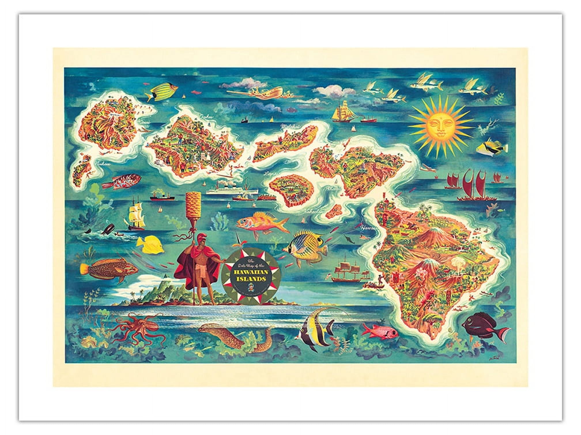 The Dole Map of the Hawaiian Islands - From the Hawaiian Pineapple ...