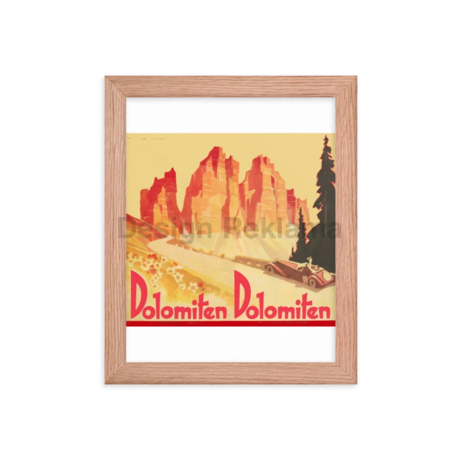 The Dolomite Mountains, Italy circa 1932. Framed Vintage Travel Poster ...