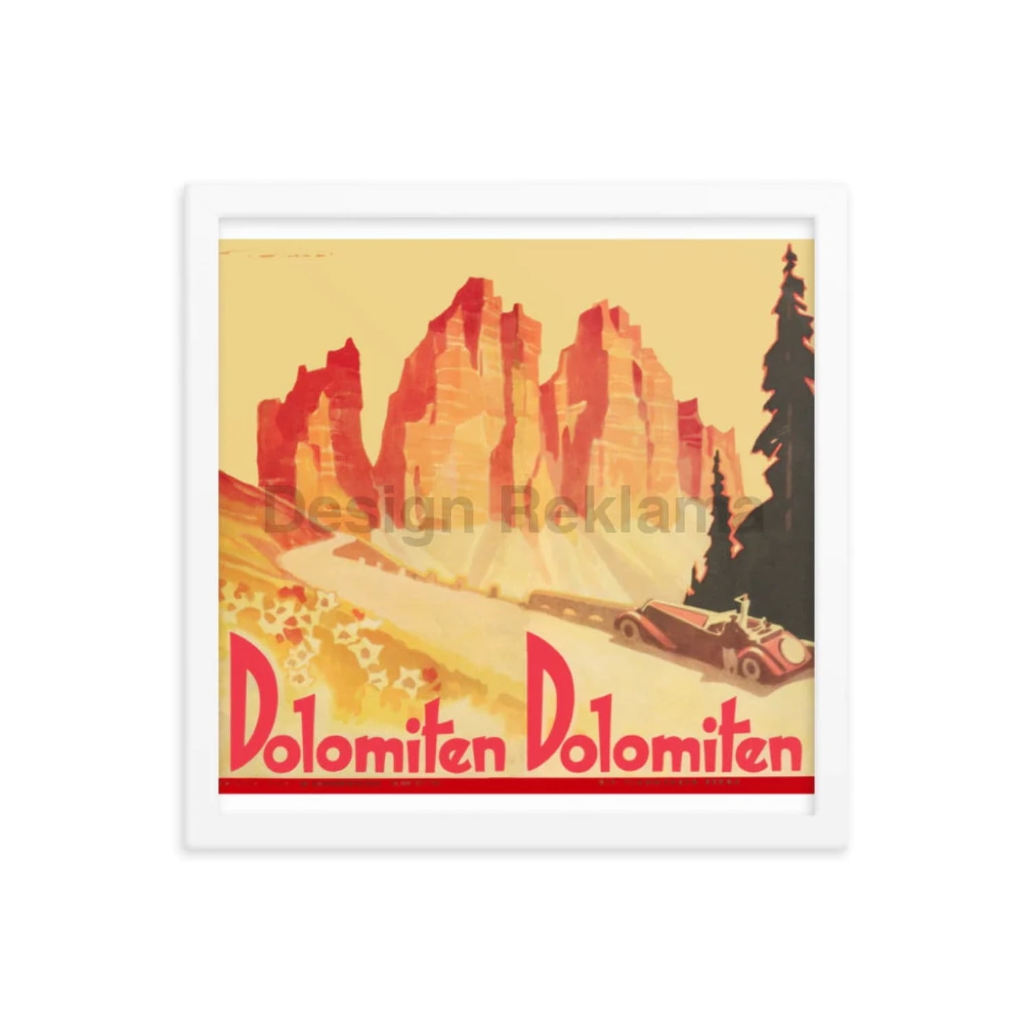 The Dolomite Mountains, Italy circa 1932. Framed Vintage Travel Poster ...