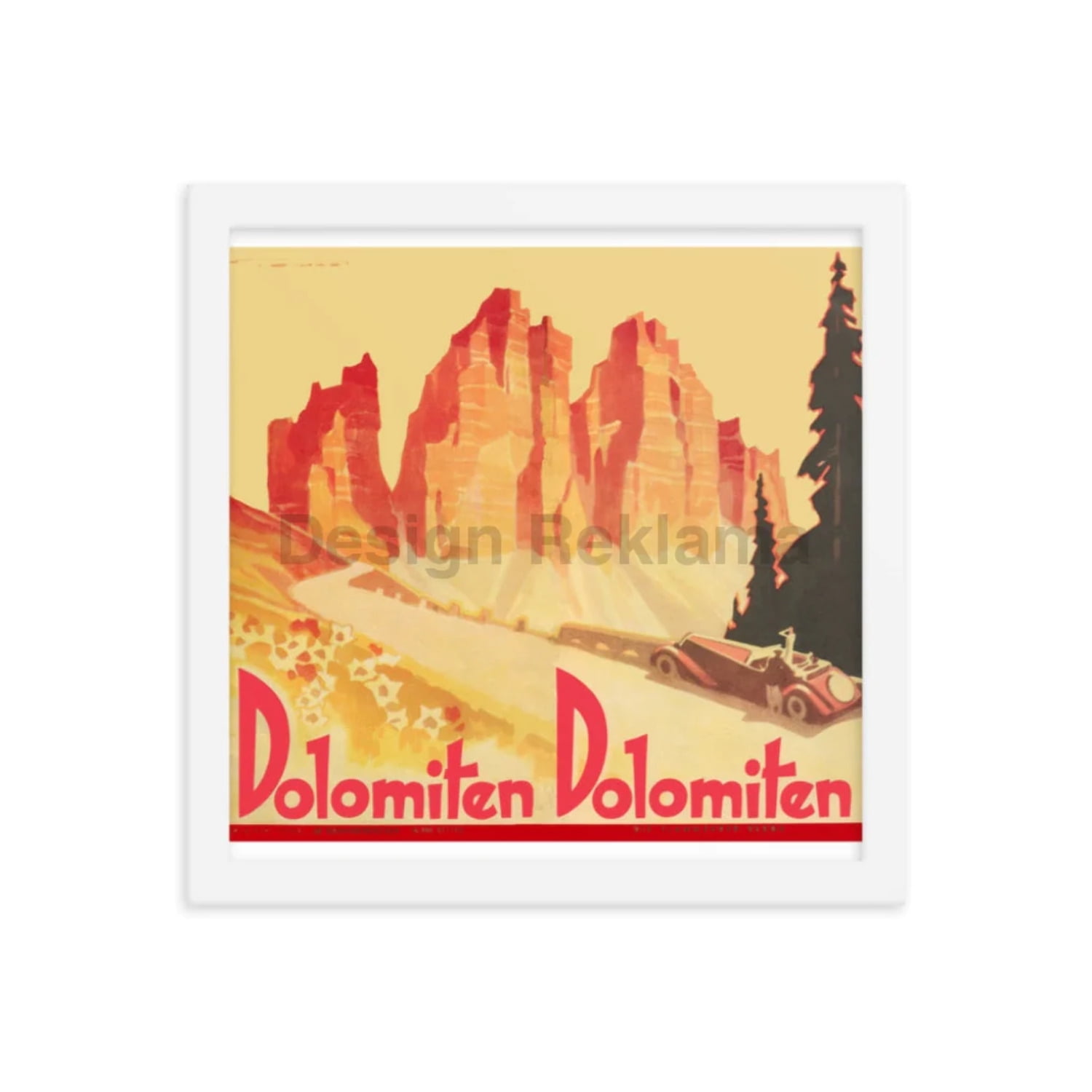 The Dolomite Mountains, Italy circa 1932. Framed Vintage Travel Poster ...