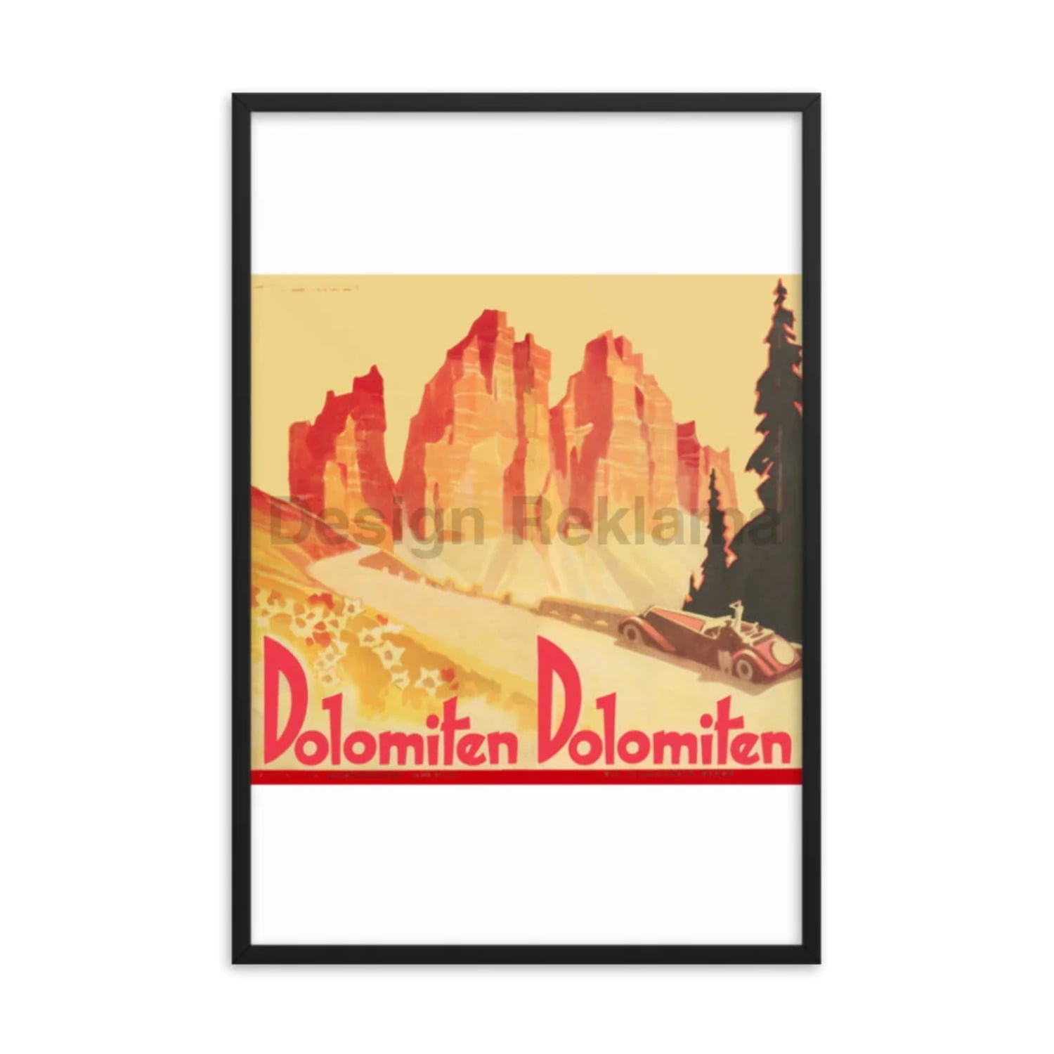 The Dolomite Mountains, Italy circa 1932. Framed Vintage Travel Poster ...