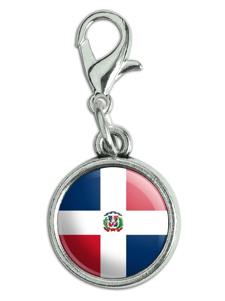 The Dominican Republic National Country Flag Antiqued Bracelet Pendant ...