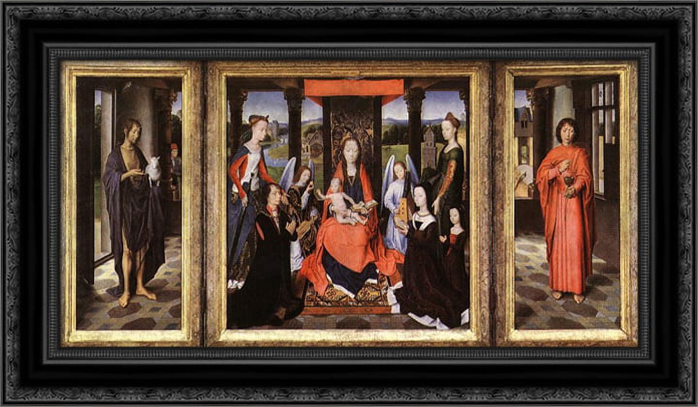 The Donne Triptych 24x16 Black Ornate Wood Framed Canvas Art by Memling ...