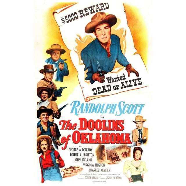 The Doolins Of Oklahoma Us Poster From Top: Randolph Scott Charles ...