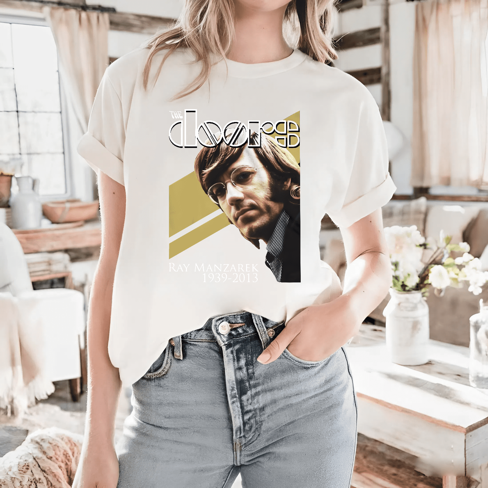 The Doors with Ray Manzarek Keyboard Legend Rock Band Fan Unisex T ...