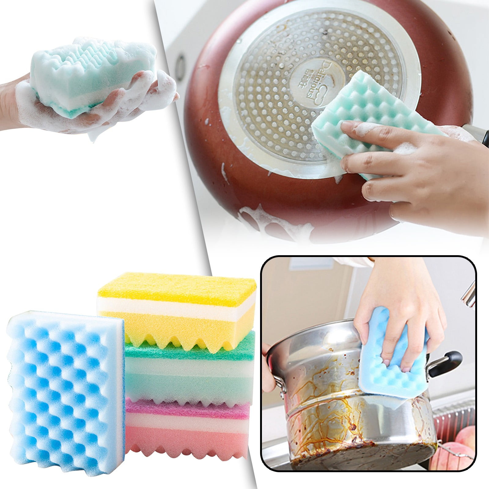 The Double Sided Wave Sponge Is Easy To Clean and Is Perfect for ...