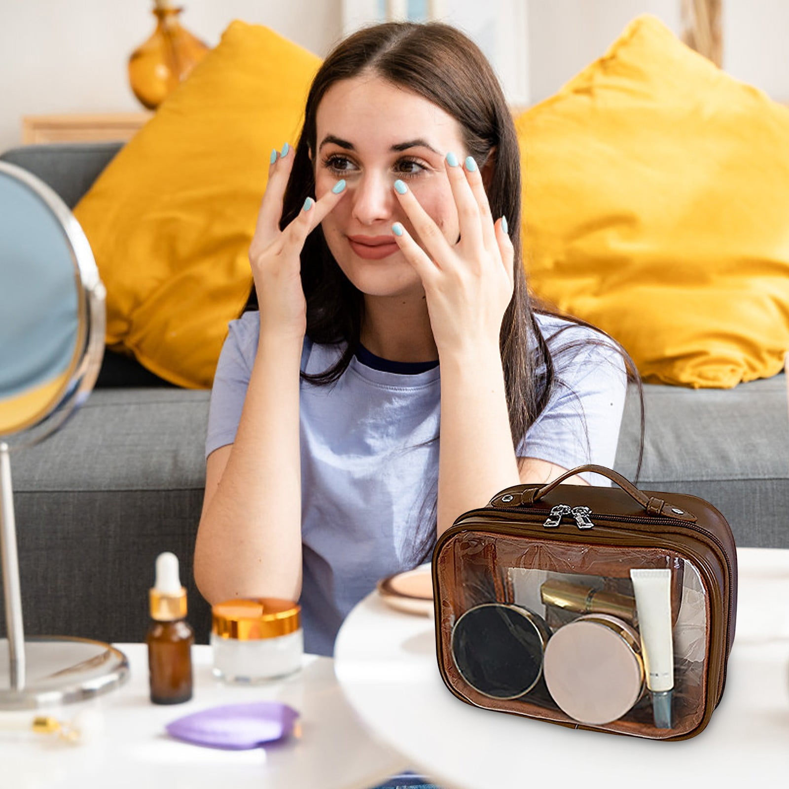 The Double-layer Transparent Travel Storage Bag Provides A More ...