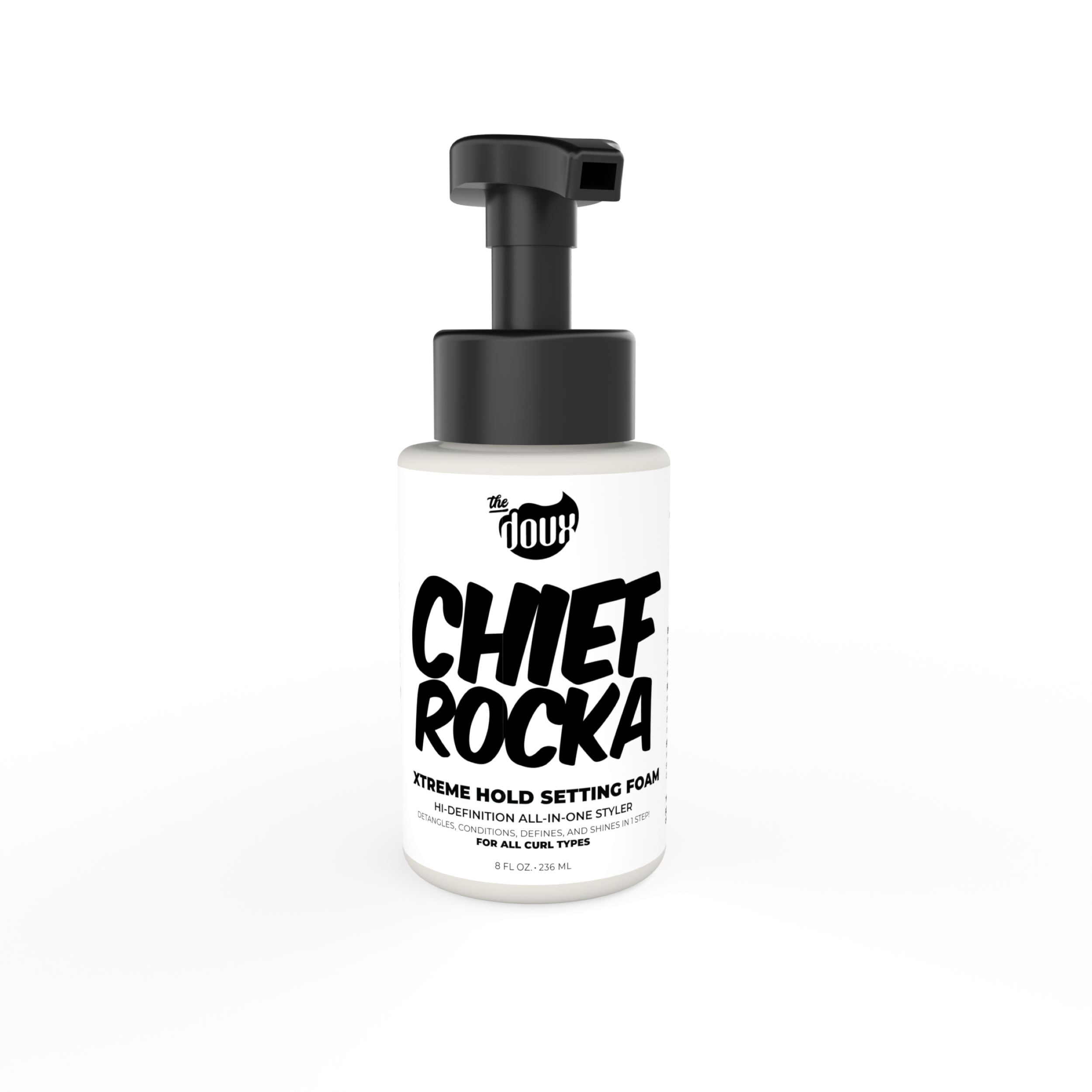 The Doux Chief Rocka Xtreme Hold Setting Foam 8oz. All Hair Types, Pump ...