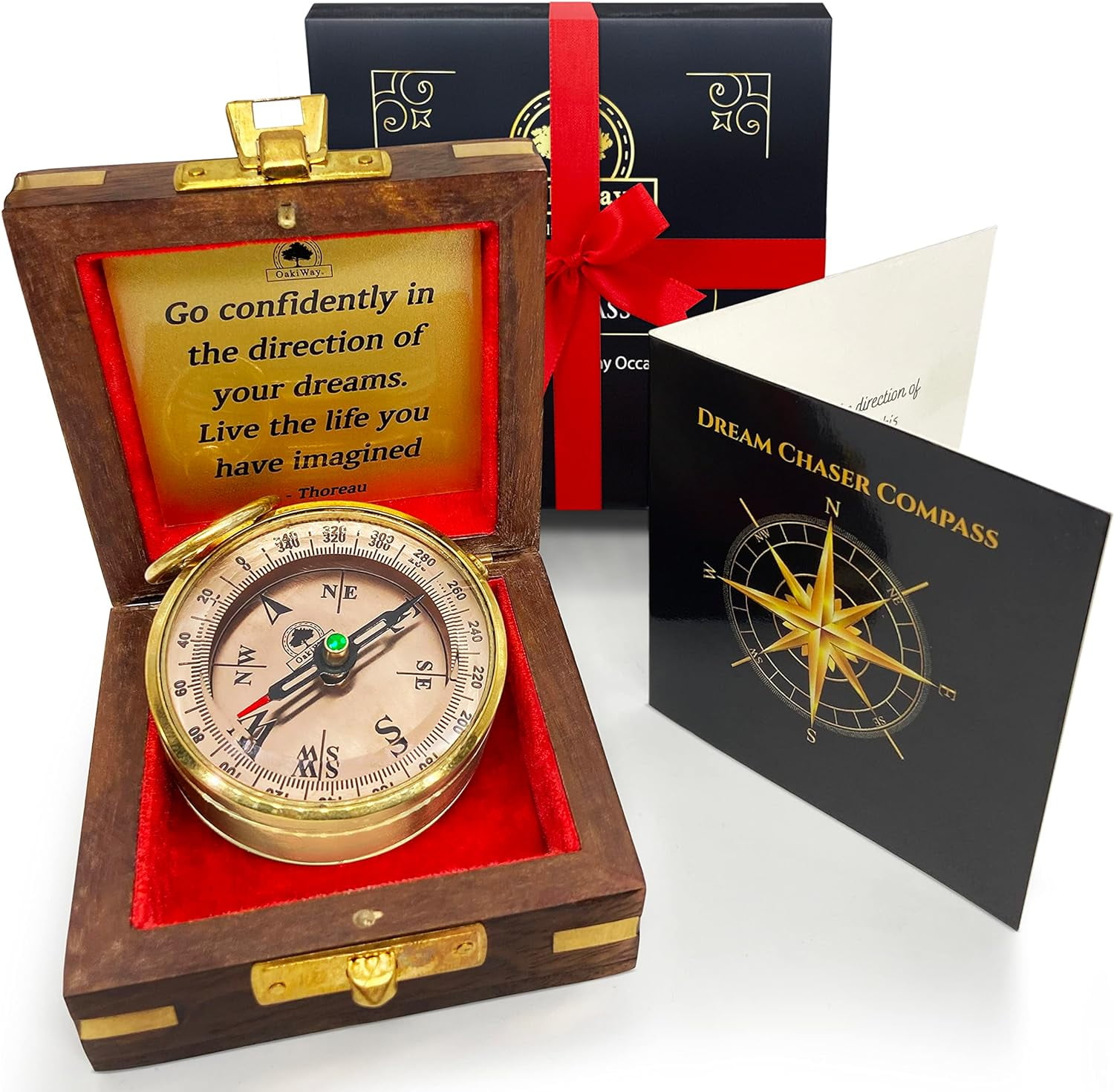 The Dream Chaser Compass in Wooden Box - Graduation Gifts for Him ...