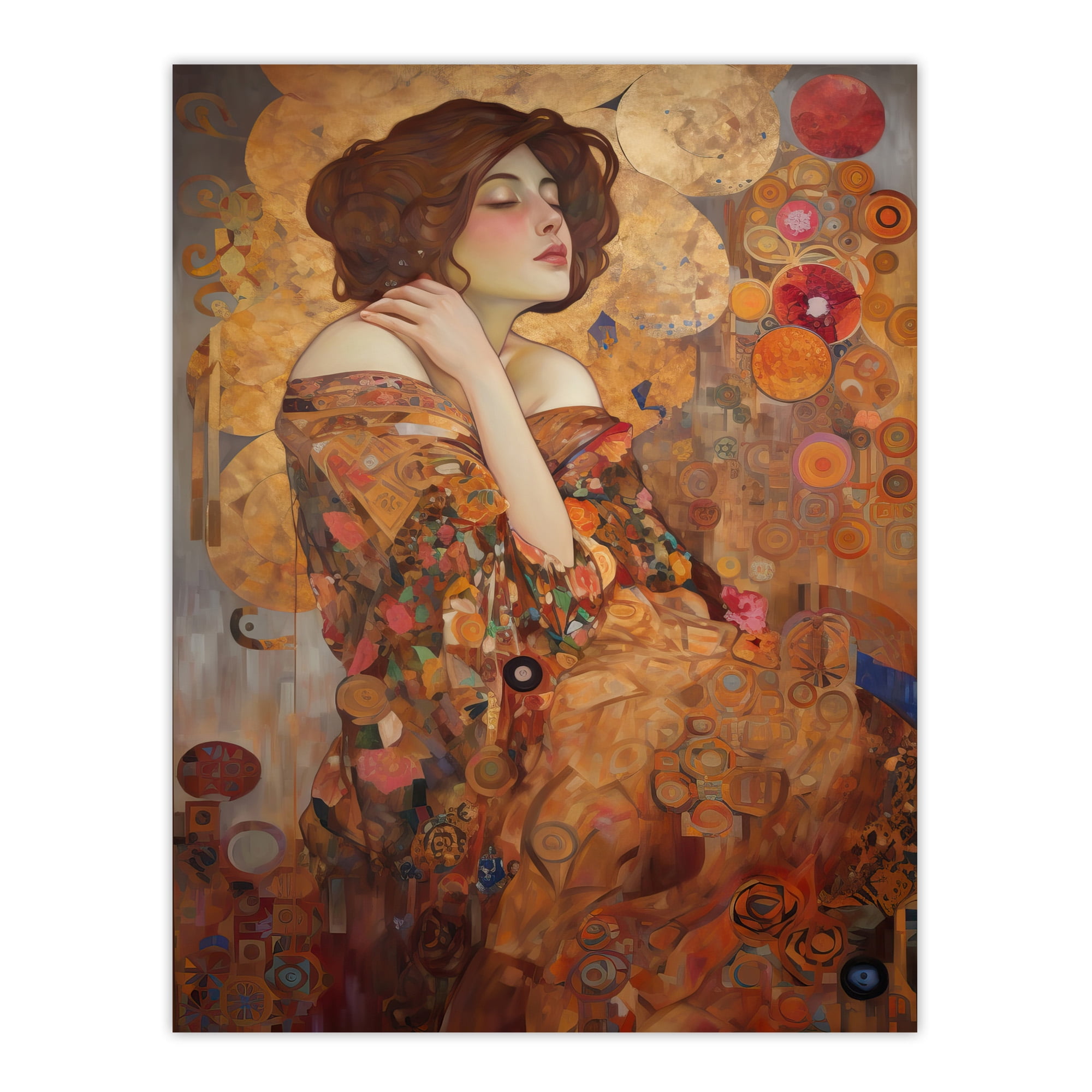 The Dreamers Gustav Klimt Inspired Portrait Of A Woman Unframed Wall ...