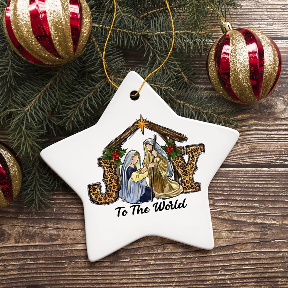 The Dreamy Den Joy To The World Religious Nativity Xmas Ornament, Birth ...
