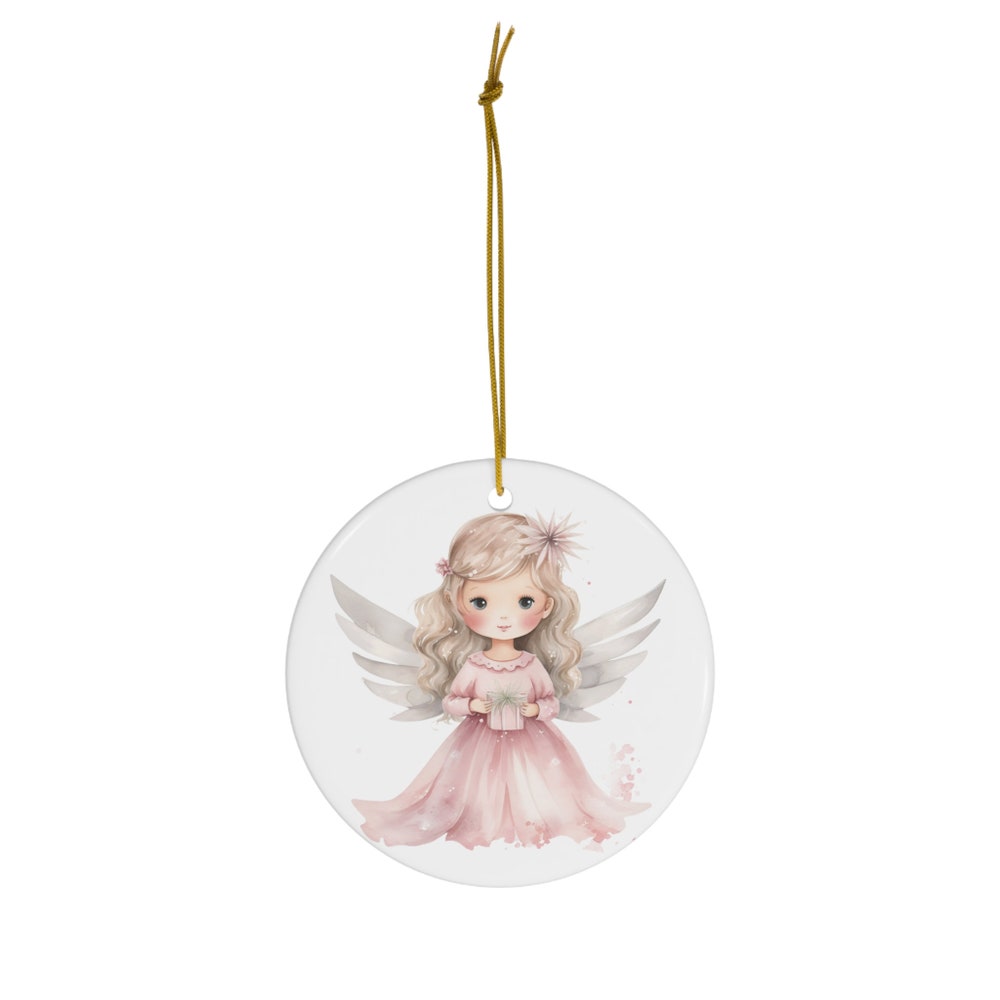The Dreamy Den Pink Winter Wishes Angel Ornament Ceramic Ornaments ...