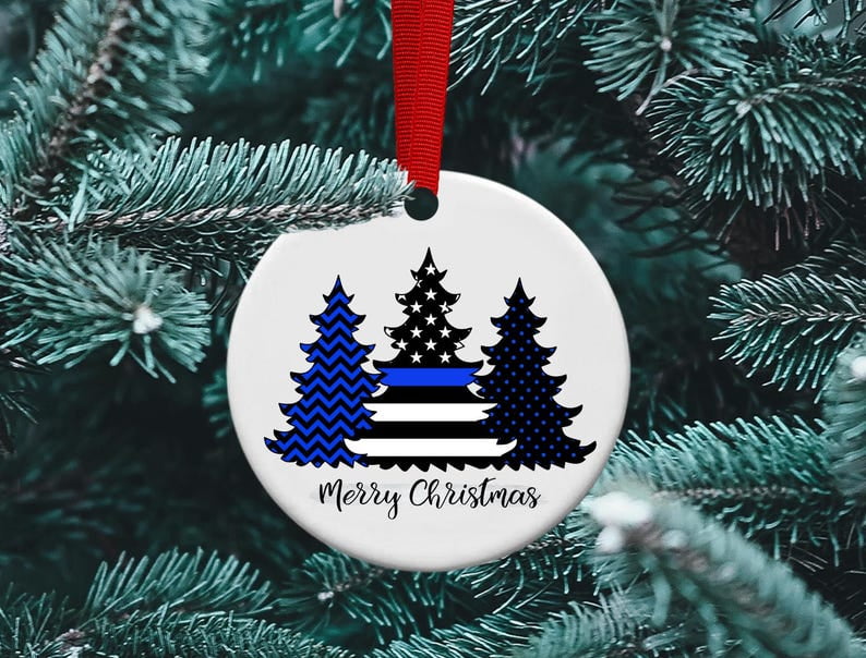 The Dreamy Den Police Blue Ornament, First Responder, Thin Blue Line ...
