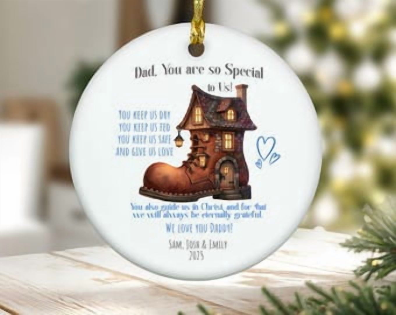 The Dreamy Den Whimsical, Love for Daddy Celebration Ornament, ornament ...