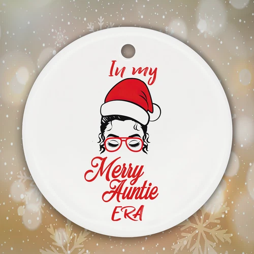 The Dreamy Den Xmas Ornament Messy Bun Jolly Figure Aunt In My Auntie ...