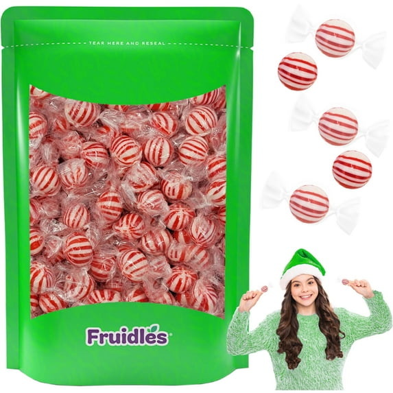 The Dreidel Company Christmas AIF9 Red and White Peppermint Balls ...