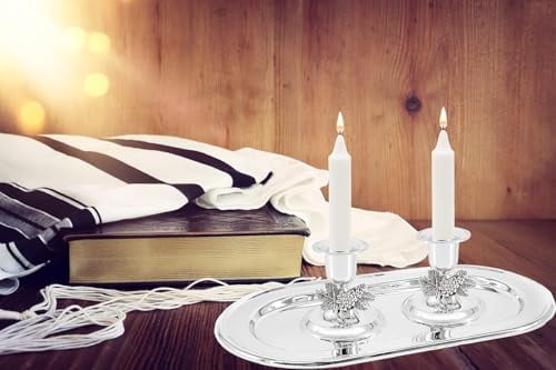 The Dreidel Company Shabbat Candlesticks Candle Holders Silver Plated ...