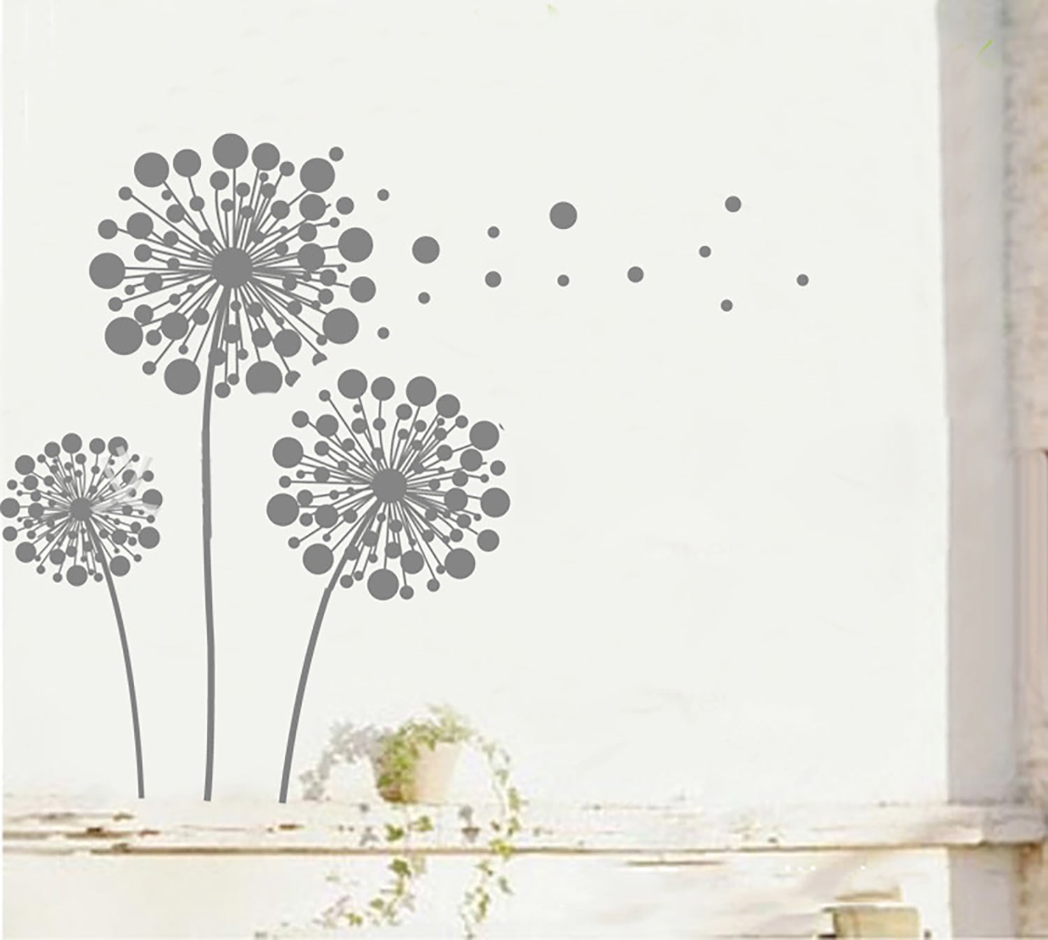 The Drifting Dandelion Wall Decal DIY PVC Transparent Film for Kindergarten Living Room Children ...