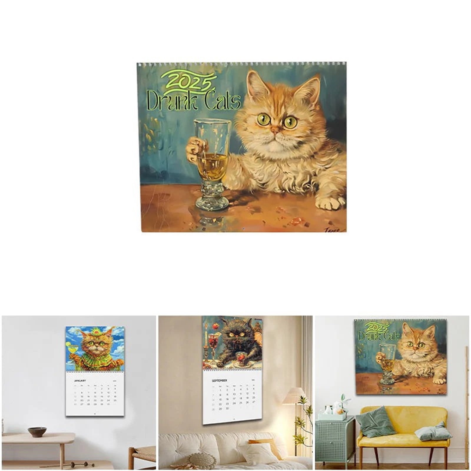 the Drunk Cats Calendar 2025 Is A Gifts for Cats Lovers - Walmart.com