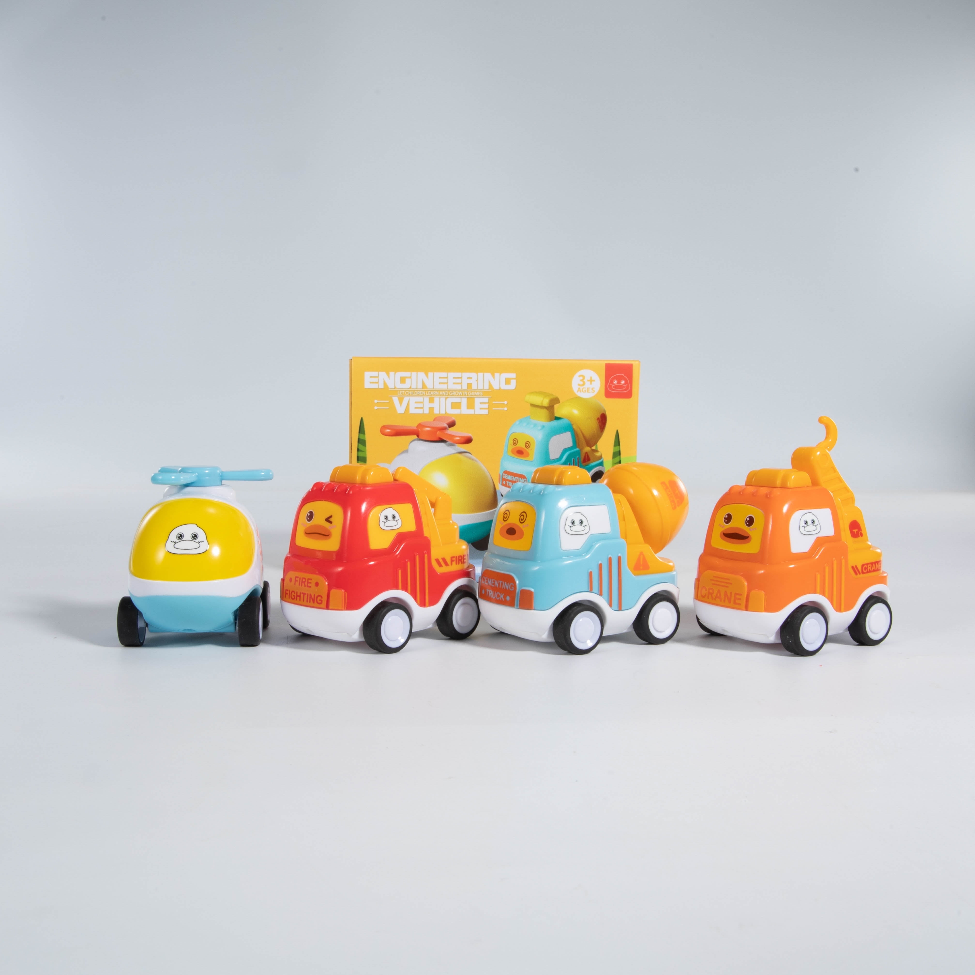 The Duck Pattern Toy Vechiles, 4 Car Toy for Kids, Pressing and Go ...