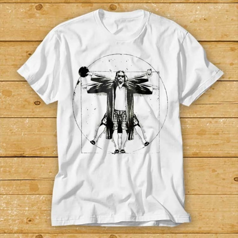 The Dude Big Lebowski Walter Da Vinci T-Shirt Funshirt Vitruvian Man ...