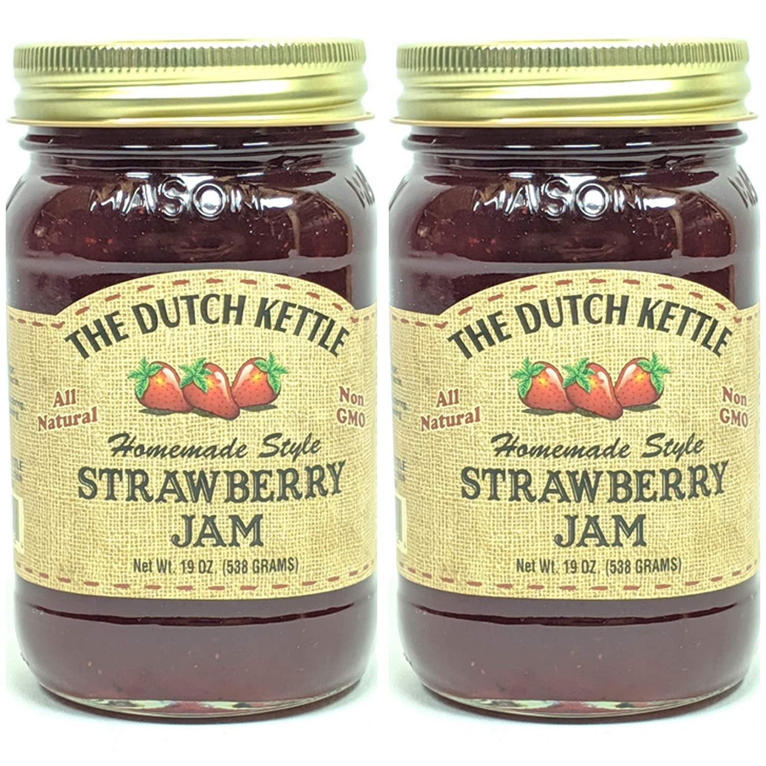 The Dutch Kettle Amish Homemade Style Seeded Strawberry Jam 2 - 19 oz ...