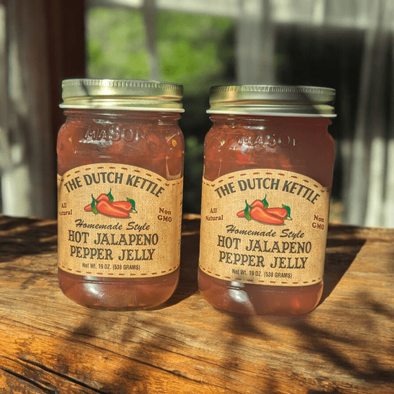 The Dutch Kettle Hot Jalapeño Pepper Jelly, 2 Pack (18 oz Jars), Amish ...