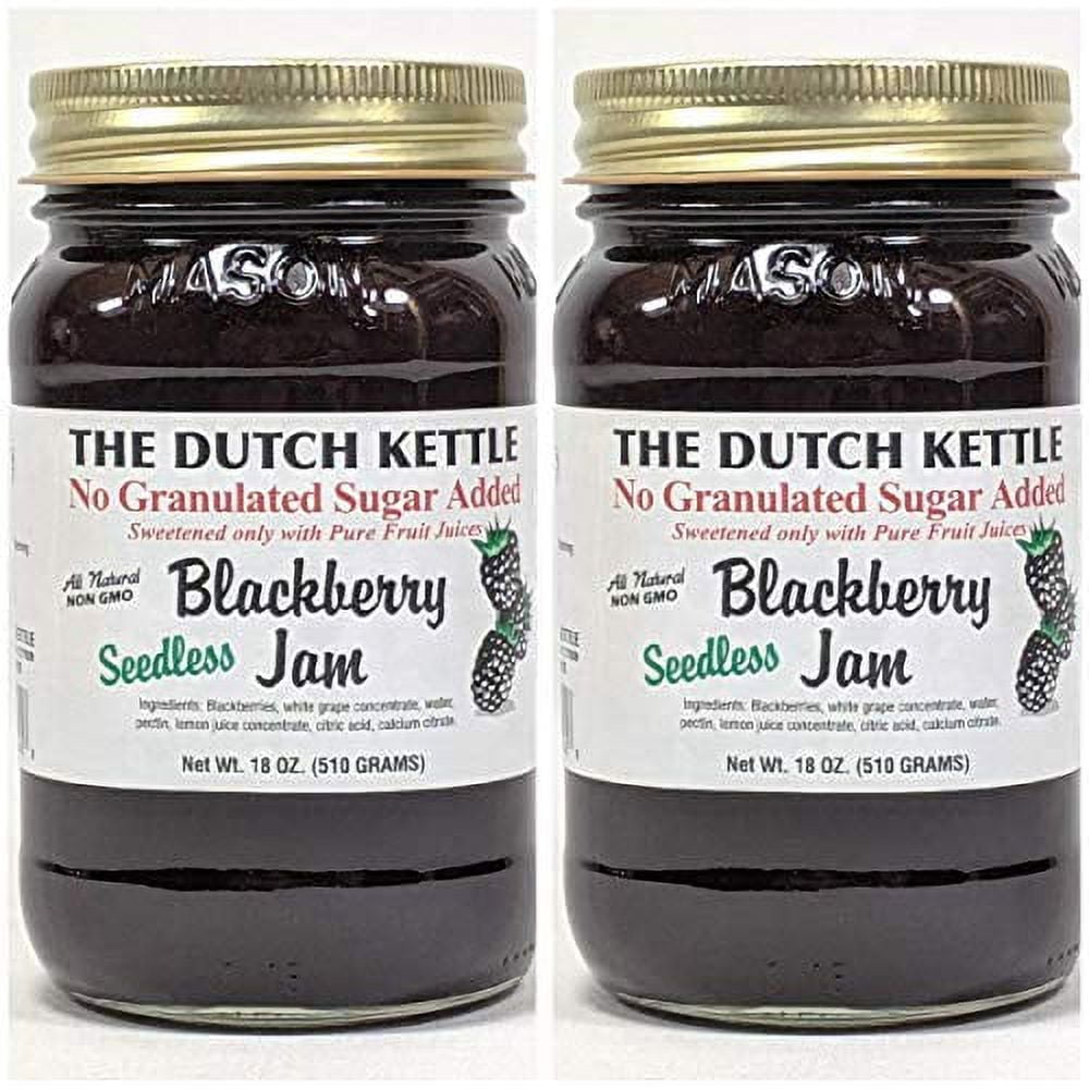 The Dutch Kettle Sugarless Seedless Blackberry Jam, 2 Pack, 18 Oz Jars ...