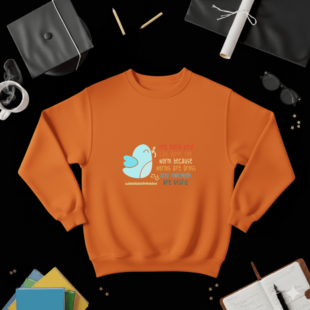 The Early Bird Quote Funny Worm Design Retro Morning Coffee Humor ...