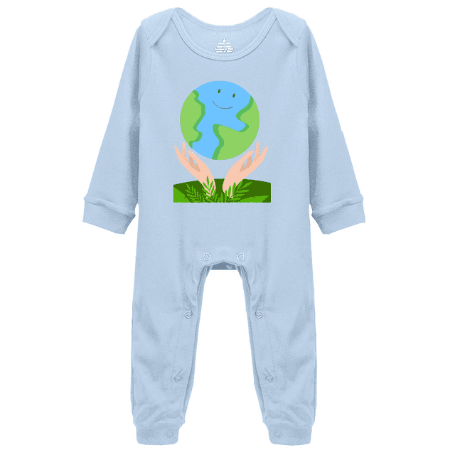 The Earth Day Long Sleeve Footed Outfits Baby Bodysuit Baby Boys ...