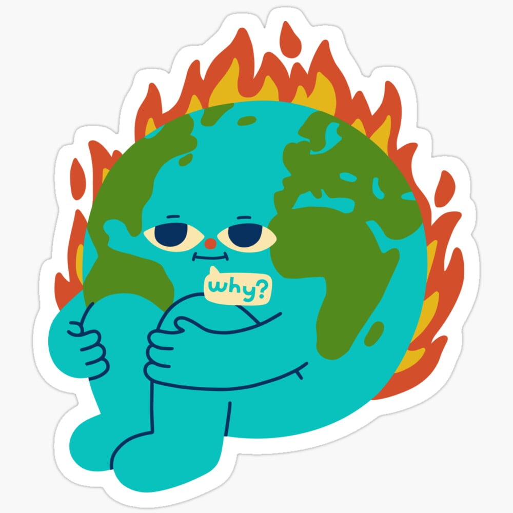 The Earth Is Concerned Sticker Phone Decal Water Bottle Stickers Car ...