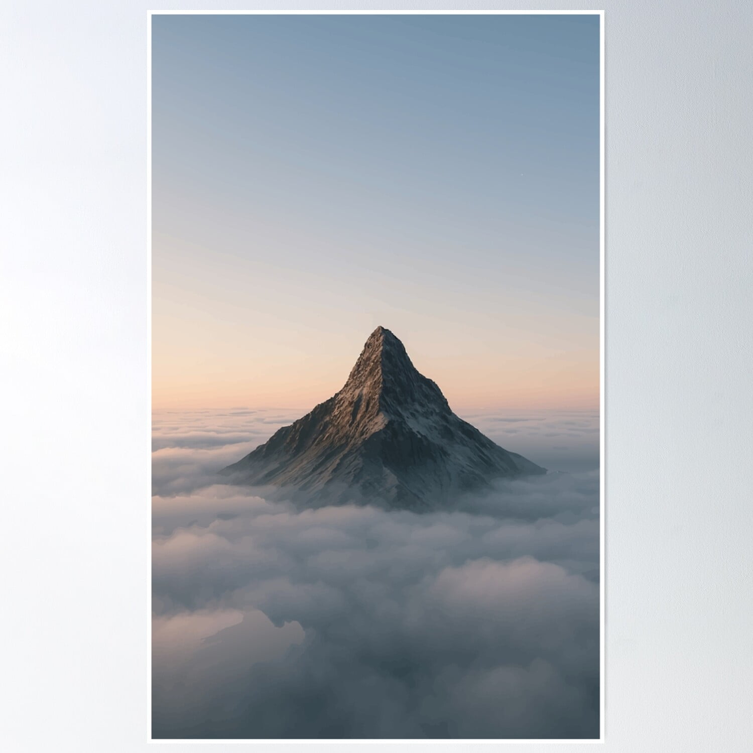 The Echoing Silence: Stillness Above The Clouds Poster Wall Art, Modern Wall Decor, 24x36 ...