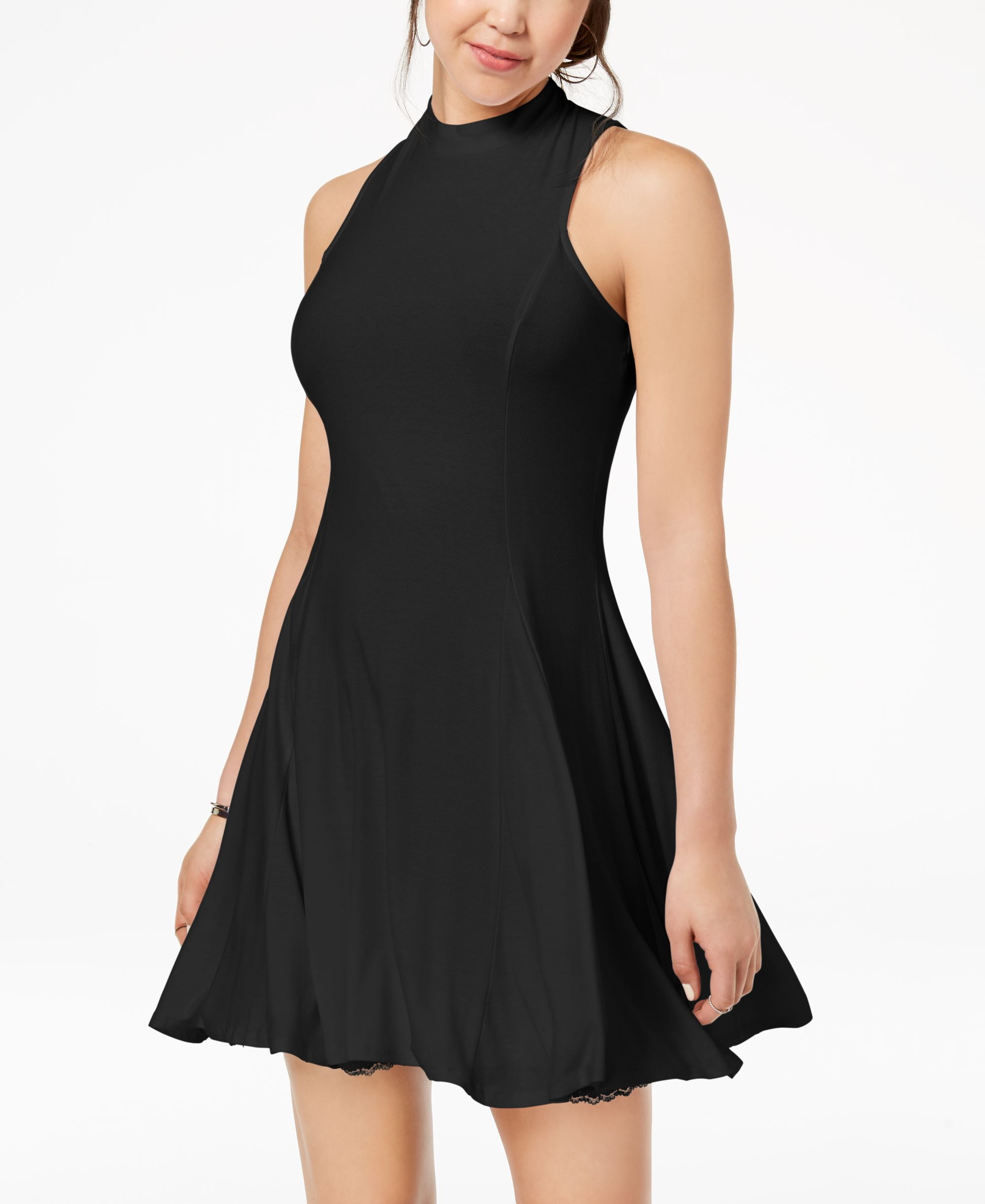 The Edit By Seventeen Juniors Cutout Fit Flare Dress Black L - Walmart ...