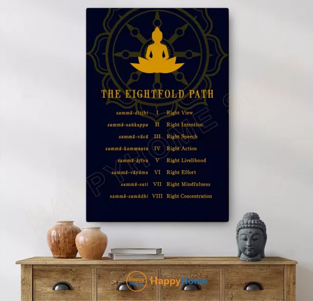 The Eightfold Path Wall Art Buddhism Eightfold Path Motivational Art ...