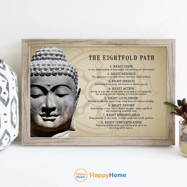 The Eightfold Path Wall Art Buddhism Eightfold Path Motivational Art ...