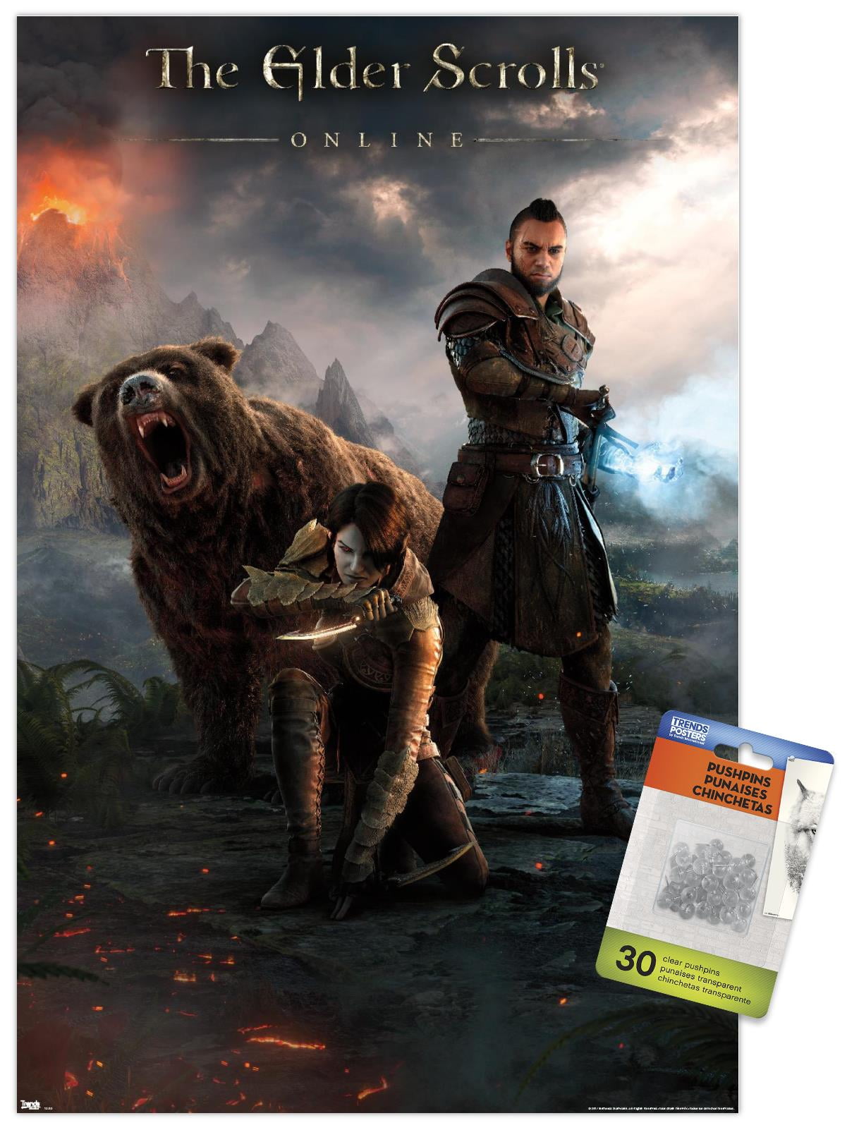 The Elder Scrolls: Online - Key Art Wall Poster with Push Pins, 14.725" x 22.375" - Walmart.com