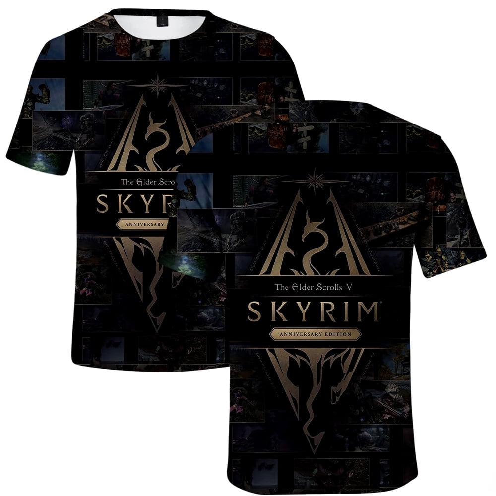 The Elder Scrolls V Skyrim Merch T-Shirt 3D New Print Unisex Summer ...