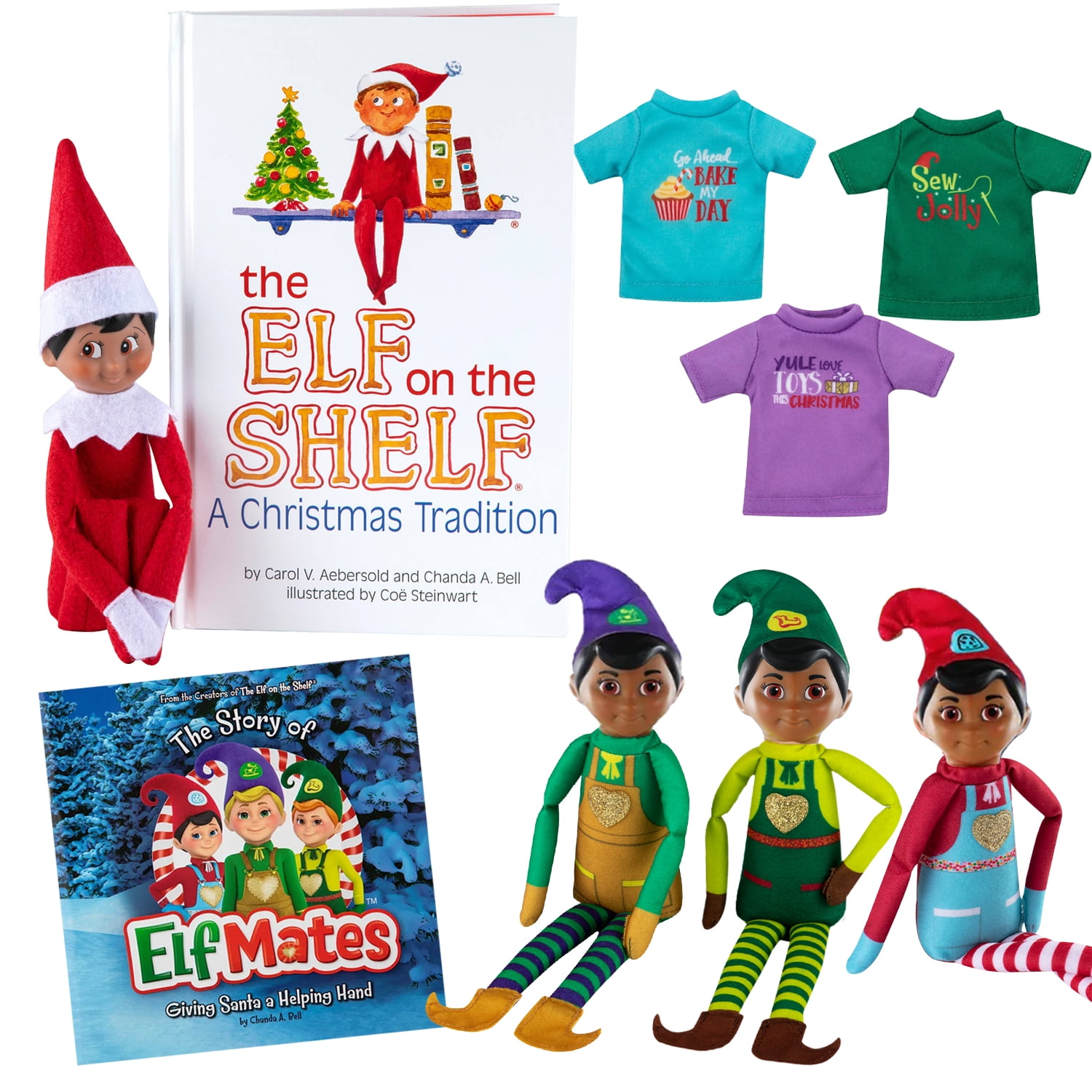 The Elf on The Shelf: Scout Elf Dark Tone with Elf Mates Dark Tone ...