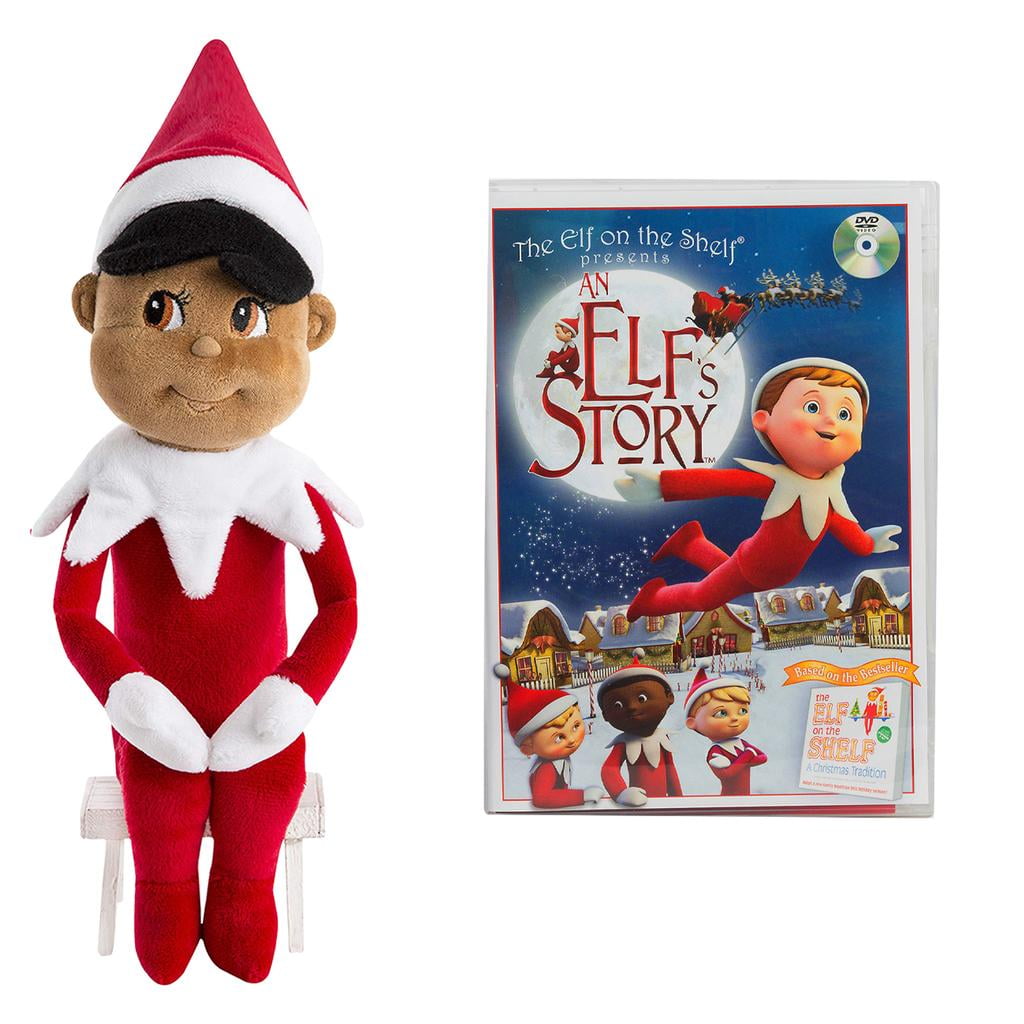 The Elf on the Shelf Boy Plushee Pal Dark with An Elf Story DVD ...