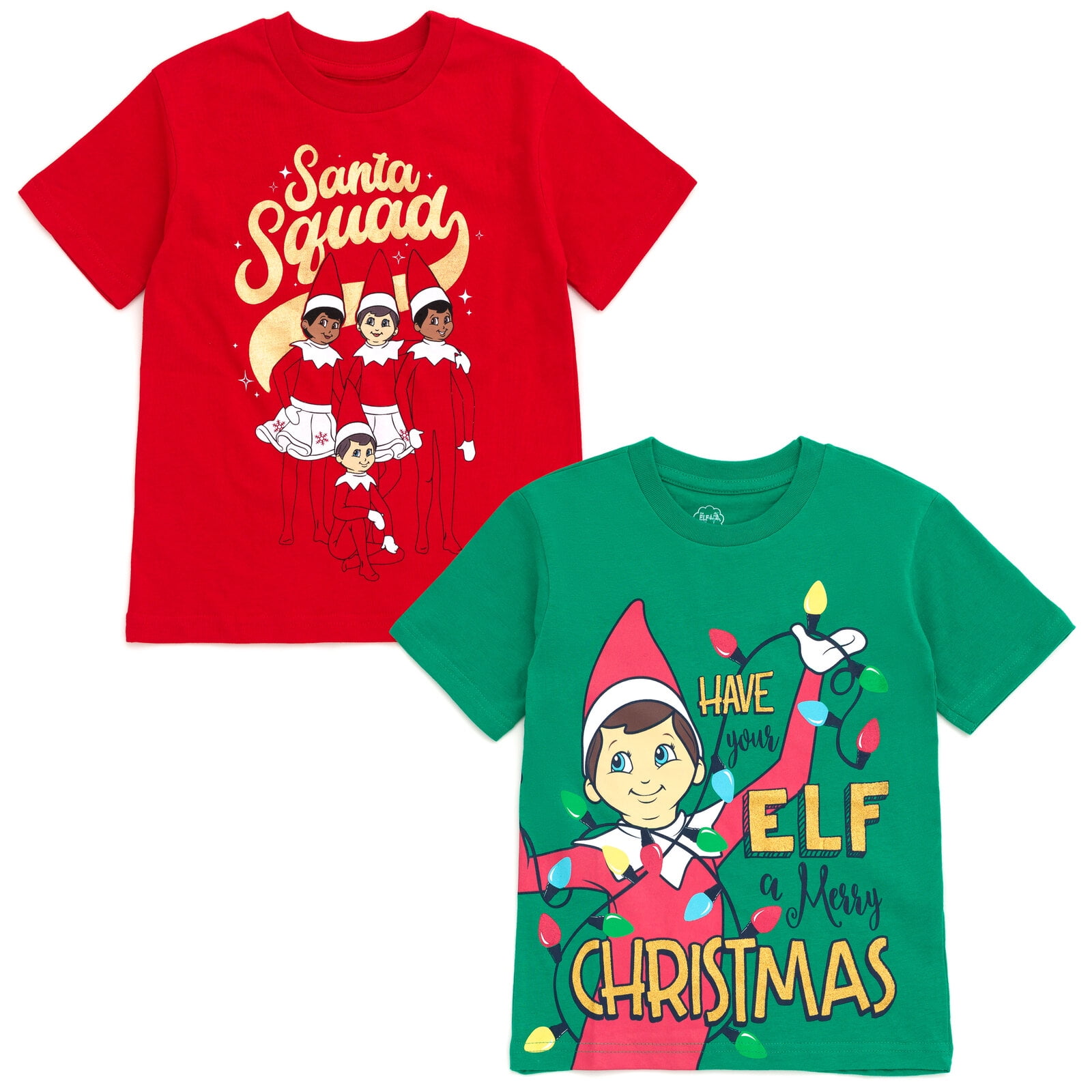 The Elf on the Shelf Christmas Little Boys 2 Pack T-Shirts Red / Green ...