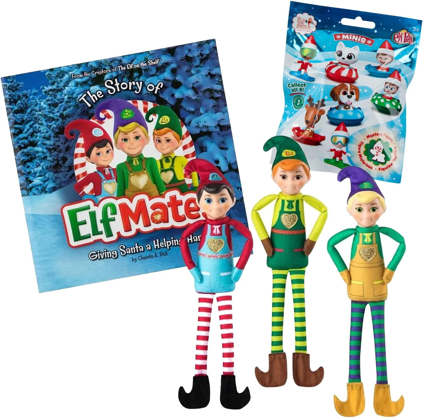 The Elf on the Shelf Elf Mates Tri-Pack and Elf Pets Mini Mystery ...