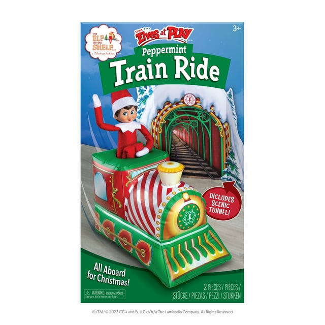 The Elf on the Shelf Peppermint Inflatable Train for Scout Elves ...