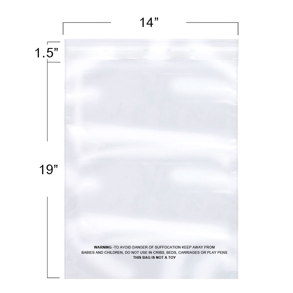 The Elixir Deco 100 Count Suffocation Warning Clear Reclosable Poly Bag ...