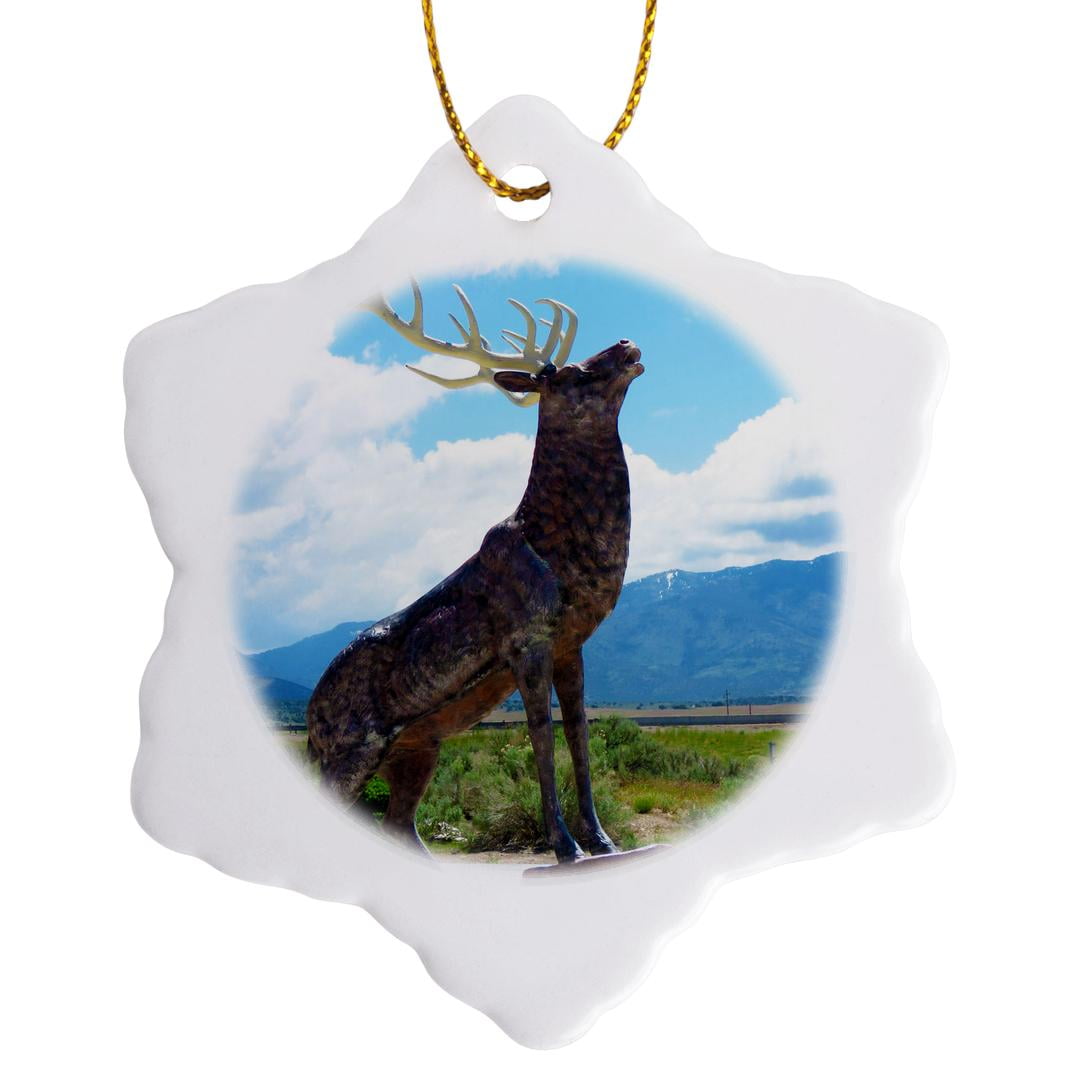 3drose, the Elk Statue in Beaver Utah with Blue Sky and Some Clouds, 3 ...