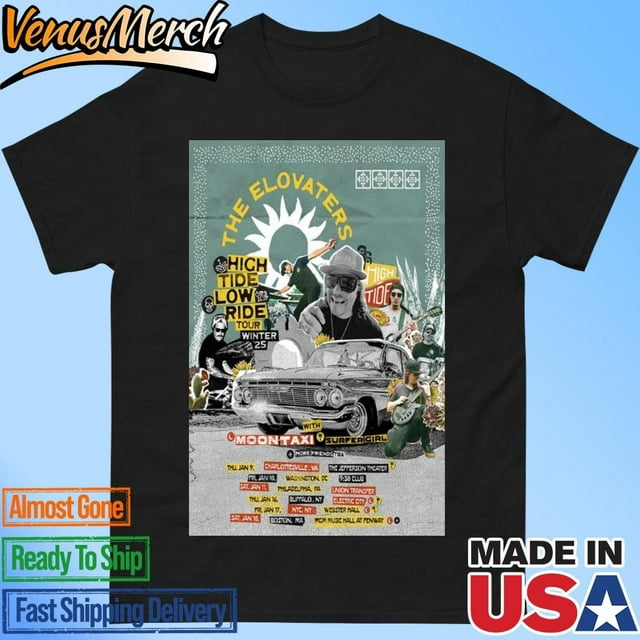 The Elovaters High Tide Low Ride Winter January 2025 Tour Poster Shirt ...