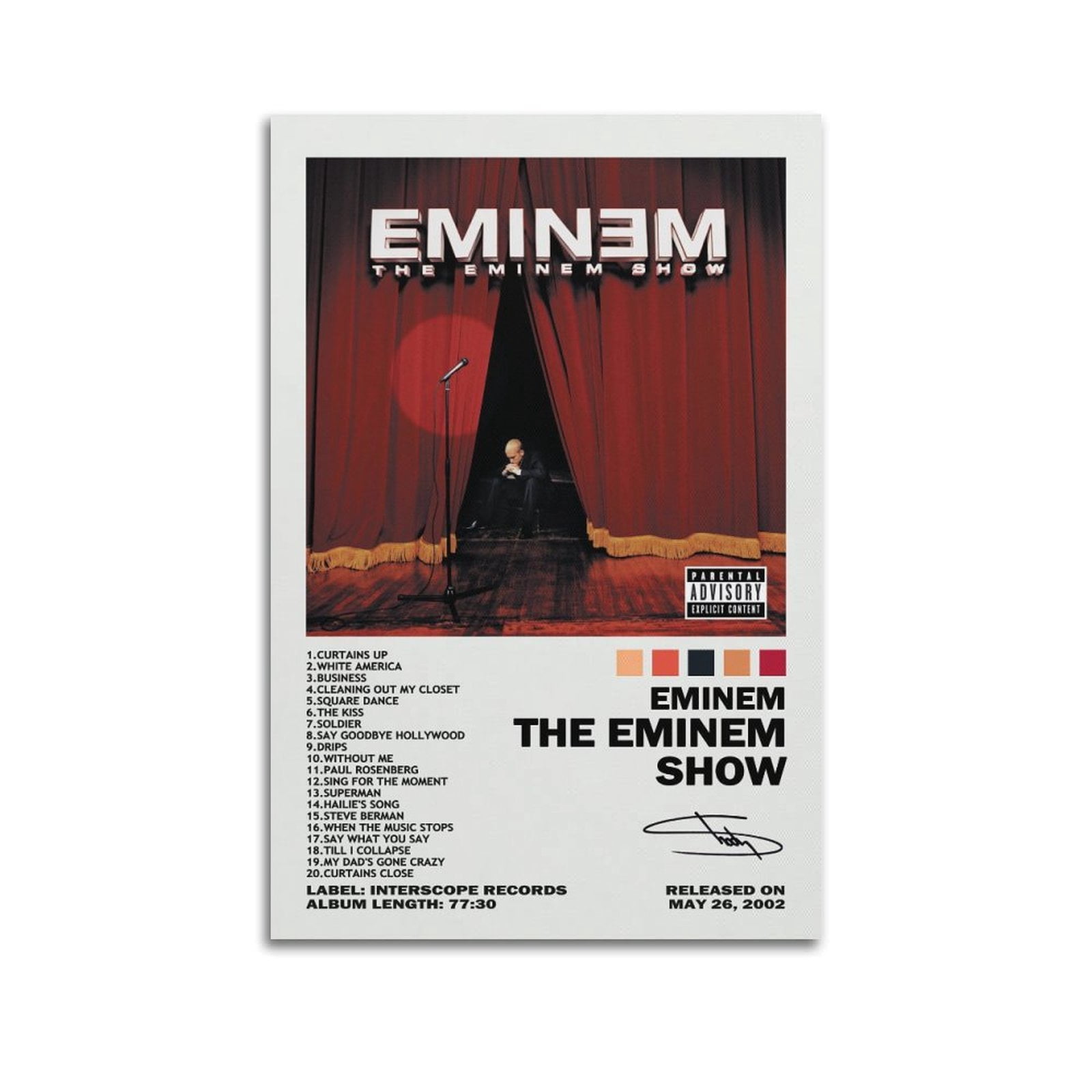 The Eminem Show Album Cover Poster Eminem Poster Wall Art Canvas ...