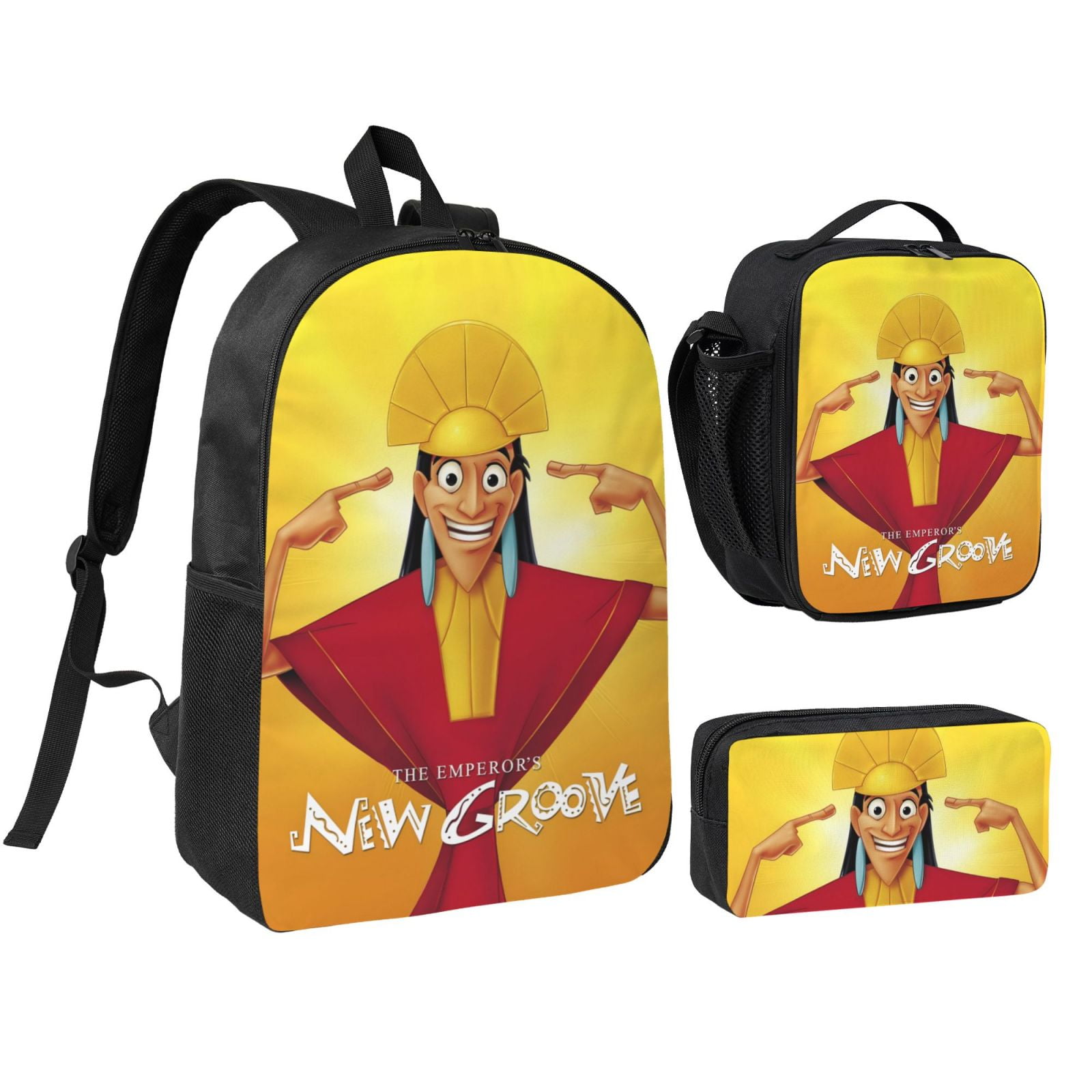 The Emperor'S New Groove Large Capacity School Bag Lunchbag Pouch Pen Rucksack 3pcs - Walmart.com