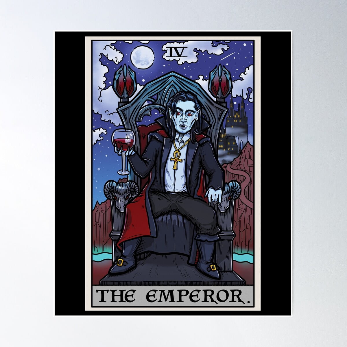 The Emperor Tarot Card Gothic Halloween Count Dracula Vampire Major ...