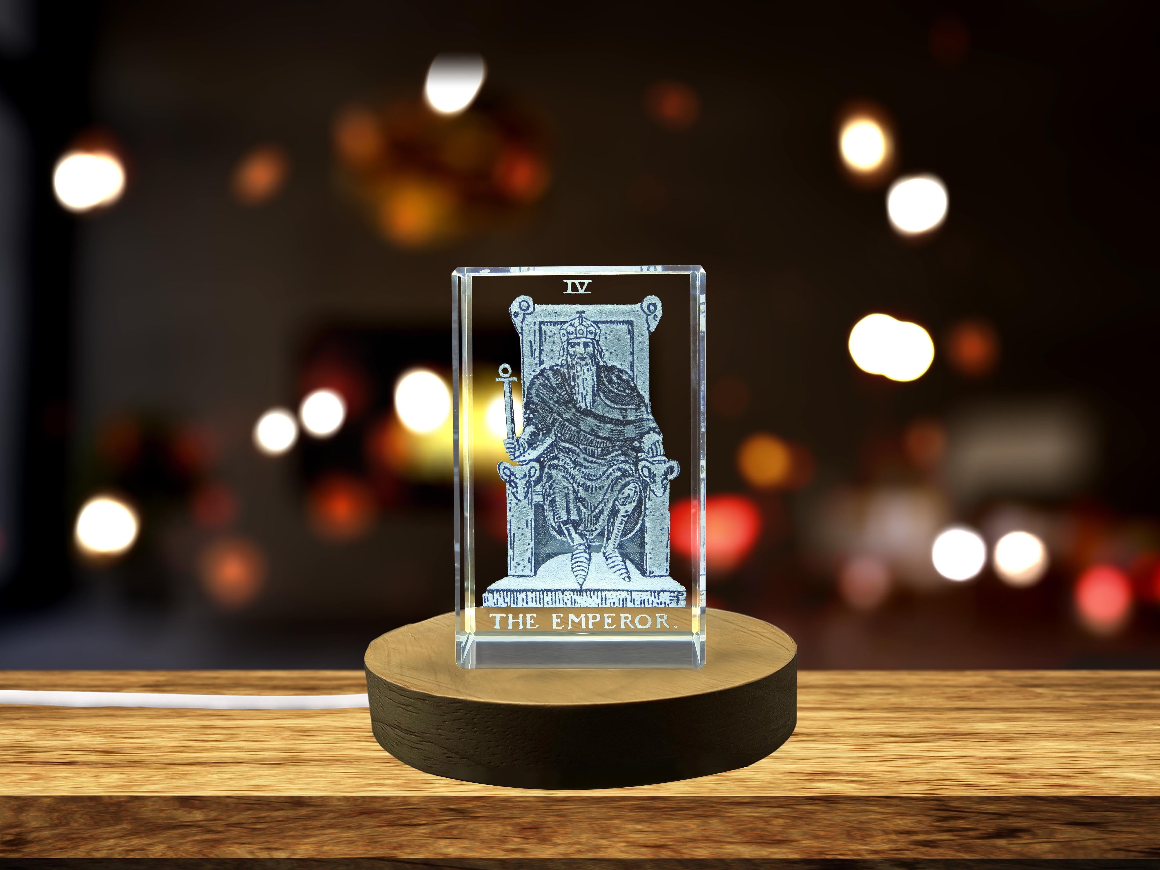 The Emperor Tarot Symbol Masterfully 3D Engraved in Clear Crystal ...