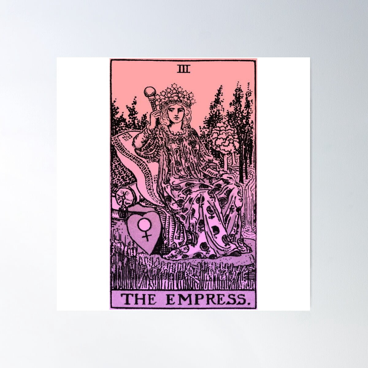 The Empress Tarot Poster Wall Art, Modern Wall Decor For Living Room ...